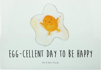 Mr. & Mrs. Panda XL Glas Schneidbrett Spiegelei Ei - Geschenk, Glasschneidebrett, Gl&uuml;cklich, Tag, XXL, Schneideplatte, &Uuml;berdimensionales, Sch&ouml;n, Gro&szlig;formatiges, Lustig