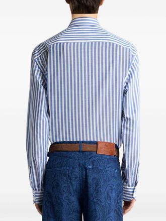 Etro Mens Button-Down Shirt Light Blue Cotton