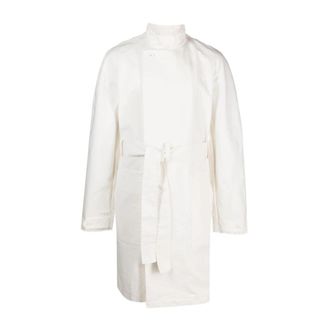 Winnie New York Stehkragen-Mantel aus Baumwolle mit G&uuml;rtel - - Coats - Herren - Wei&szlig; - L