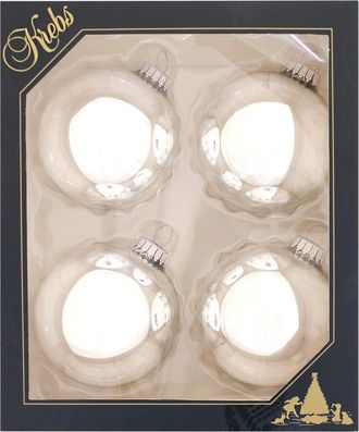 Krebs Glas Lauscha Kugeln Silber Uni 8cm