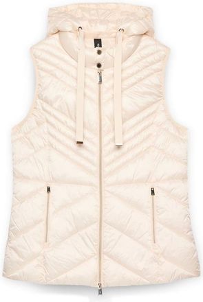 Fiorella Rubino Femme, Vestes, Beige, Taille: 54 FR Veste Sans Manches en Duvet avec Capuche et Rembourrage Sorona Aura