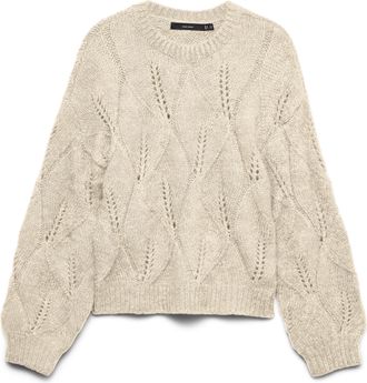 Vero Moda Damen Vmzenia Ls O-Neck Stitch Pullover, Birch, L