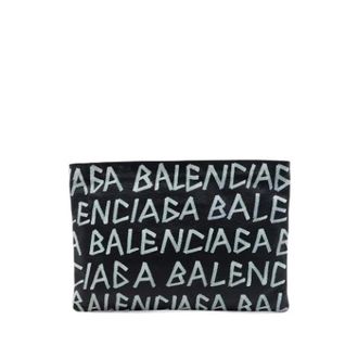 Balenciaga Pre-owned Vintage Printed Leather Clutch - - Pre-owned - Damen - Schwarzk - ONE SIZE
