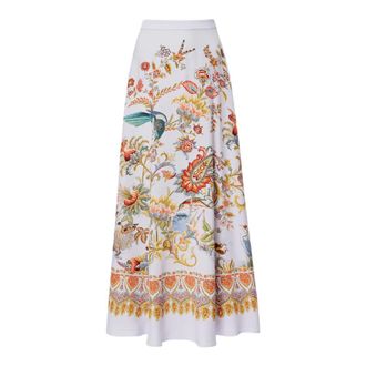 Etro Femme, Jupes, Multicolore, Taille: 42 FR Jupe Maxi en Soie avec Imprim&eacute; Cachemire Floral Plac&eacute;