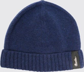Borsalino Kaschmir-Beanie-M&uuml;tze mit Umschlag und Logo-Patch