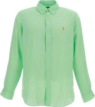 Polo Ralph Lauren Homme, Chemises, Vert, Taille: S Chemise en lin coupe personnalis&eacute;e