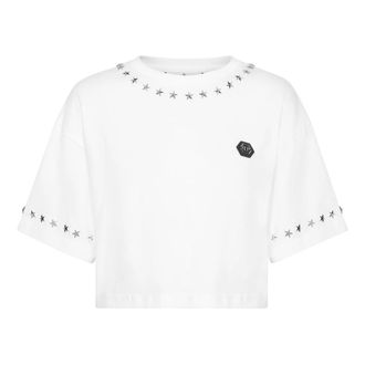 Philipp Plein Cropped T-shirt Stars - - Tops - Damen - Wei&szlig; - L
