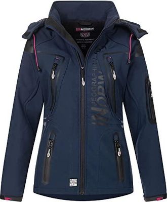 Geographical Norway IMS Edition Sport Veste de pluie softshell fonctionnelle pour femme avec bonnet Urbandreamz Tailles S, M, L, XL, XXL, Tisland Navy, L