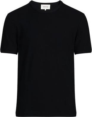 Saison 1865 Tee-shirt droit col rond en coton c&ocirc;tel&eacute;