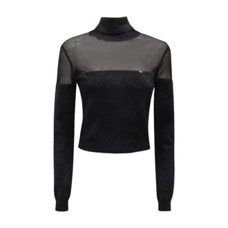Elisabetta Franchi Dolcevita Cropped Sweater - - Knitwear - Damen - Schwarzk - M