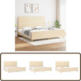 vidaXL Vidaxl - Cadre de lit sans matelas crème 200x200 cm tissu - Lit Double - Cadre De Lit - Tête De Lit - Literie - Meubles De Chambre