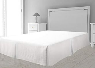 Soleil d'Ocre Intemporel Cache sommier Microfibre, Polyester, Blanc, 140x190 cm