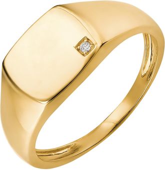 Edenly Ring Dämmerschein - Siegelring Äneas - 18 Karat Gelbgold und Diamant