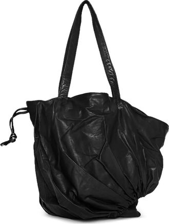 Yohji Yamamoto sac porté épaule froncé - Noir