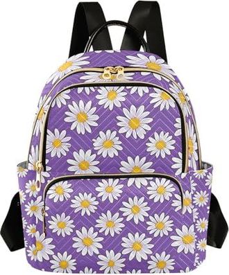 Mnsruu Mini sac à dos pour femme, marguerites violettes, fleurs, H, petit sac à dos tendance pour femme, sac à dos décontracté, Multi905, S