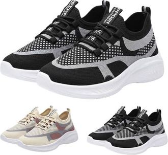 Generic Baskets pour femme - Avec lacets - Larges pieds - Chaussures de marche - Chaussures de fitness - Semelle souple - Chaussures confortables - Respirante