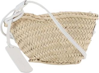 Catarzi Femme, Sacs, Beige, Taille: ONE Size Sac en Paille avec Logo