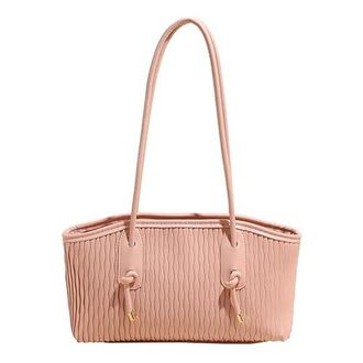 Generic Sac fourre-tout tendance en cuir synth&eacute;tique pliss&eacute; sous les bras avec sangle r&eacute;glable pour femme, travail, shopping, voyage, quotidien, rose, 11.42*3