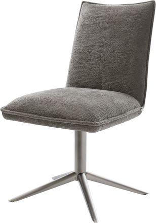 DELIFE Esszimmerstuhl Lelio-Flex Fu&szlig;kreuz Graphit Boucl&eacute; Soft Schlamm 360&deg; drehbar Wippfunktion Taschenfederkern