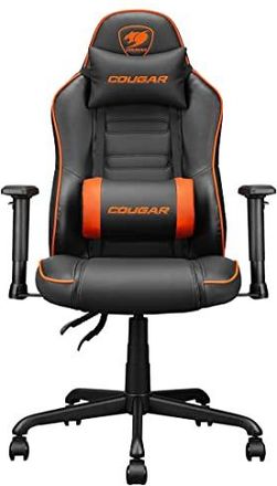 Cougar Cougar Gaming | Fauteuil Gaming | FUSIONS - Support Lombaire incurvé 3D intégré - Coussin de siège en Mousse - Inclinaison Continue jusquà 160º - Acco