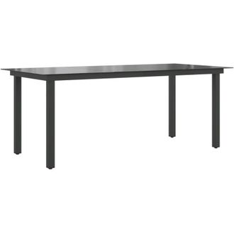 vidaXL Vidaxl - Table de jardin Noir 190 x 90 x 74 cm Aluminium et verre