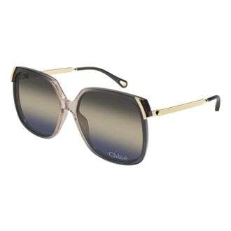 Chlo&eacute; Femme, Accessoires, Gris, Taille: 60 MM Lunettes de soleil &eacute;l&eacute;gantes en noir