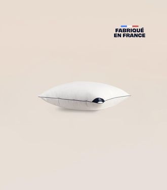 Tediber Pack de 2 oreillers 60x60 cm - Oreiller gonflant et moelleux - Fait en France - 50% de microfibre 50% duvet et plumes - Tediber