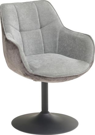 MID.YOU Mid.you Armlehnstuhl, Grau, Schwarz, Metall, Textil, rund, 63x87x64 cm, Sitzfl&auml;che 360&deg; drehbar, Esszimmer, St&uuml;hle, Esszimmerst&uuml;hle, Armlehnenst&uuml;hle