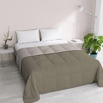 Italian Bed Linen Romantic Steppdecke für Frühling/Sommer, Mikrofaser, Motiv: Pfirsichhaut, für Doppelbett 260 x 260 cm, Stein/Champagner