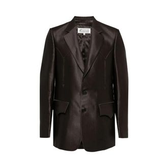 Maison Margiela Schokoladenbrauner gestreifter Blazer - - Jackets - Damen - Braun - M