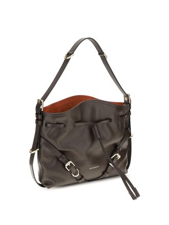 Givenchy Womens Small Voyou Bucket Handbag Glossy Leather Chocolate Calf Bos Taurus Bags