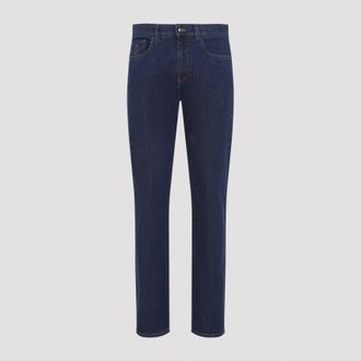 Canali Jean en denim &agrave; 5 poches Canali