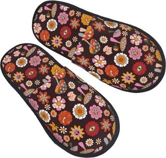 Generic Pantoufles Style Hippie R&eacute;tro Groovy Des Ann&eacute;es 70 Chausson L&eacute;g&egrave;res Chauds Chaussons Pour Ext&eacute;rieur Femme Unisex M