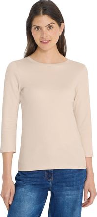 Cecil Basic Shirt in Unifarbe Pearl beige XXL