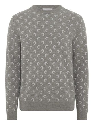 Marine Serre pull à motif en jacquard - Gris
