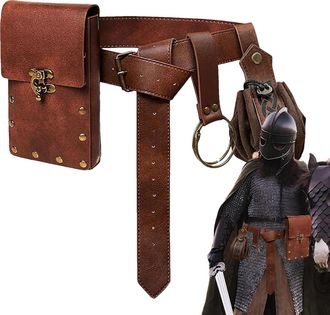 Generic Renaissance G&uuml;rteltasche | Retro Rock Gothic Style | Bundtaschen Packs | Steampunk PU Leder G&uuml;rteltasche | Cosplay Kost&uuml;mzubeh&ouml;r | F&uuml;r Themenpartys Un