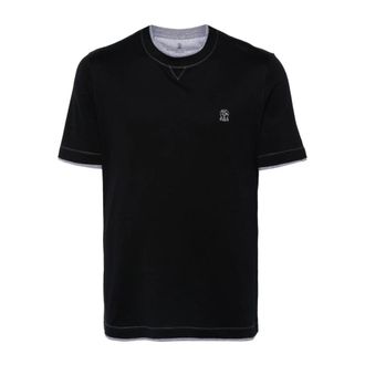 Brunello Cucinelli Rundhals-T-Shirt - - Tops - Herren - Blau - XL