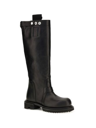 Rick Owens Womens Gabe Leather Knee-High Boots Black