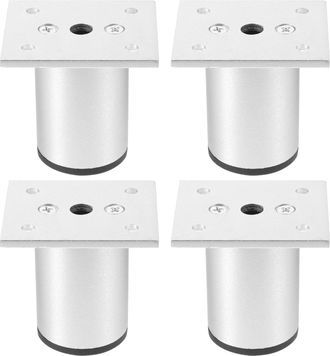 SOLUSTRE 4 St&uuml;ck Teiliges Verstellbare M&ouml;belbeine aus Aluminiumlegierung Hohe Stabile Schrankf&uuml;&szlig;e in Sand Silber Ersatz f&uuml;r Couch Tisch und Kommode Einfache In