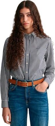 GANT Chemise Classique &agrave; Rayures REG Poplin pour Femme, Bleu Classique, Standard, Bleu Classique, 40