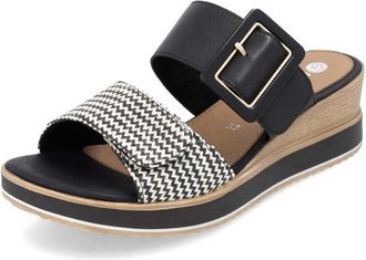 Remonte Damen Keilsandalen D6463, Frauen Sandalen,Keilabsatz,Wedge-Heel,Sommerschuhe,Freizeitschuhe,offene Schuhe,Strandschuhe,schwarz Kombi (03),43 EU