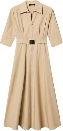 Twinset Femme, Robes, Brun, Taille: 38 FR Actitude Robe Chemise Longue