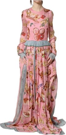 Dolce & Gabbana Femme, Robes, Multicolore, Taille: 34 FR Robe Maxi Pliss&eacute;e