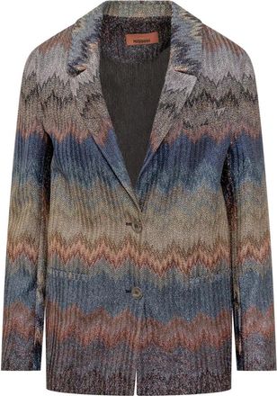 Missoni Femme, Vestes, Multicolore, Taille: 44 FR Blazer crois&eacute; &agrave; motif serpent