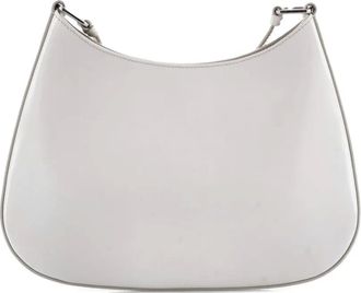 Prada Cleo Shoulder Bag Spazzolato Leather Large hobo bag - Blanc