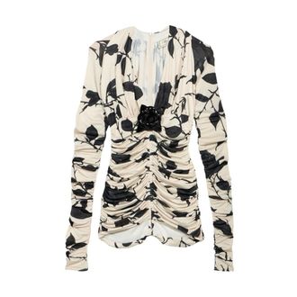 Blumarine Bedrucktes Stretch-Jersey-Top - - Blouses & Shirts - Damen - Beige - L