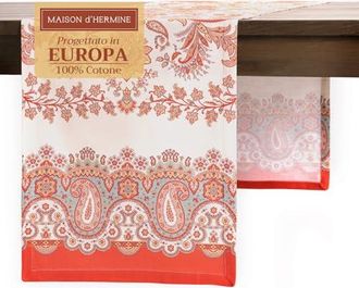 Maison d'Hermine Cachemire Chemin de Table 100 % Coton pour f&ecirc;tes d&icirc;ner Vacances Cuisine Thanksgiving/No&euml;l (50cm x 150cm)