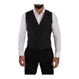 Dolce & Gabbana Double Breasted Vest - - Suits - Herren - Grau - M