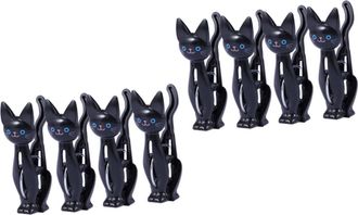 Artibetter 8 Stück Kunststoff-Wäscheklammern Cartoon-Stifte Kleidung Handtücher Haushalt Kreative Clips Zum Aufhängen Versiegeln Wäscheklammern Katze Schwarzes H
