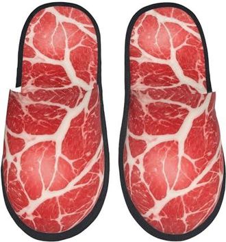 Generic Hiver Pantoufles Steaks De Boeuf Chaud Pantoufles De Voyage R&eacute;utilisables Chaussons DInt&eacute;rieur Pour Voyage Automne Camping L